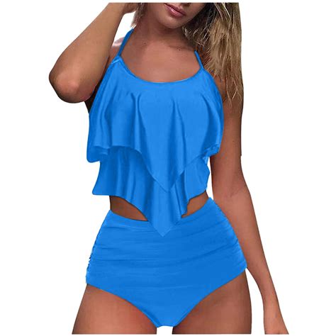 Plus Size Swim Tops For Women 3x Women Swimwear Tankini 2 Piece Normal