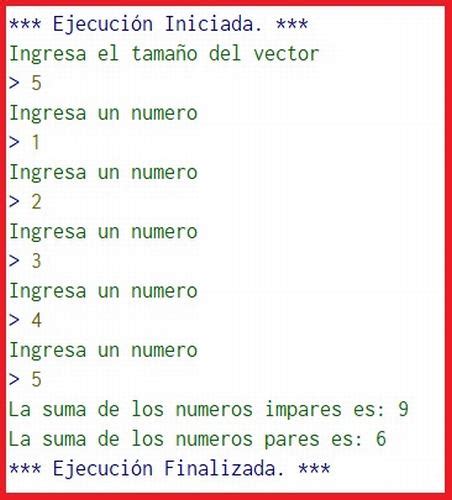 sumar las posiciones pares e impares de un vector