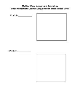 Multiplying Decimals Using Area Models By Trisha Yamauchi TPT