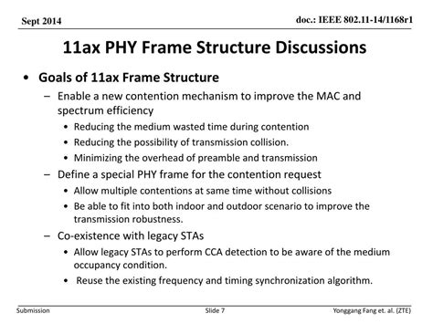 PPT TGax PHY Frame Structure Discussion For Enabling New Contention Mechanism