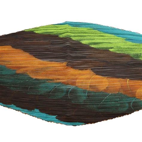 プリーツプリーズ Pleats Please イッセイミヤケ 03年 ストール プリーツ 羽 フェザー柄 マルチカラー Pp34 Ad191