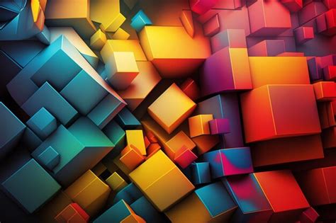 Premium Photo Colorful Abstract Cube Background