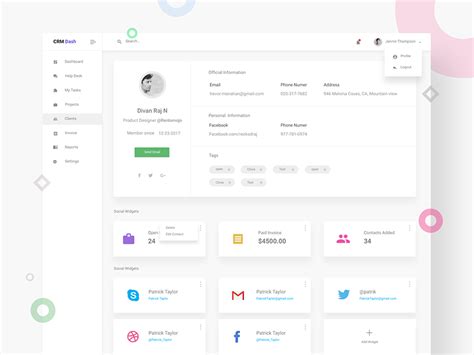 Uisumo Client Details Page Dashboard Design Web App Design Web Ui Design
