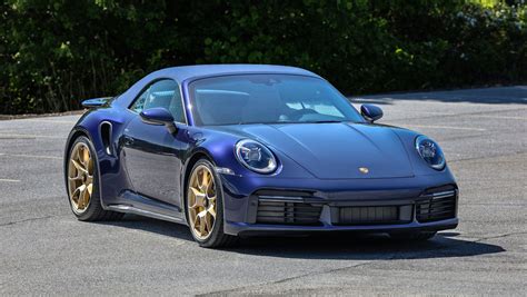 Night Blue Metallic Porsche 911 Turbo S Convertible 992