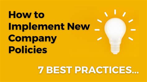 How To Implement New Company Policies Youtube