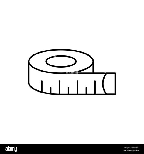 Measure Tape Line Icon Simple Outline Style Meter Length Metric Size Concept For App And