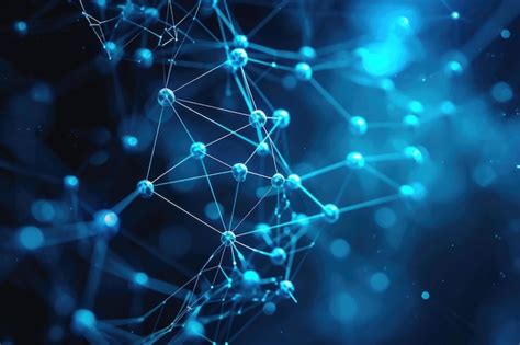 Premium Photo Network Visualization An Intricate Web Of Nodes And Lines In Bright Blue