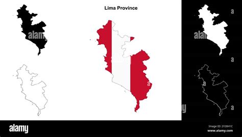 Lima Province Region Outline Map Set Stock Vector Image And Art Alamy