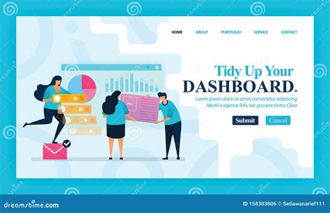 Landing Page Vector Design Of Tidy Up Your Dashboard Easy To Edit And Customize Stock Vector