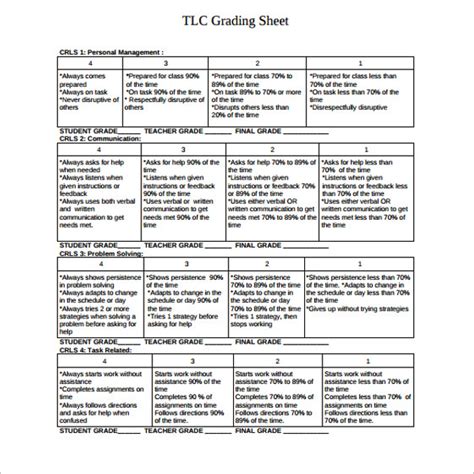 Free Grade Sheet Templates PDF Excel Word Formats
