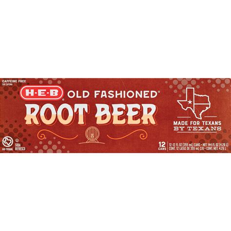 H E B Old Fashioned Root Beer Soda 12 Pk Cans Shop Soda At H E B
