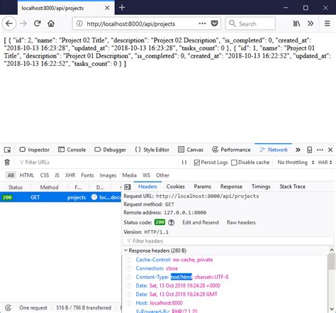 Php Laravel Controller Not Outputting Content As Real Json Stack