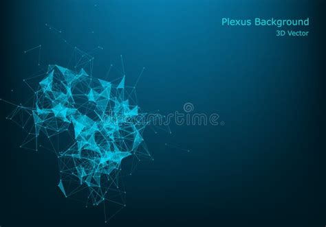 Data Technology Background Big Data Visualization Connecting Dots And Lines Stock Vector