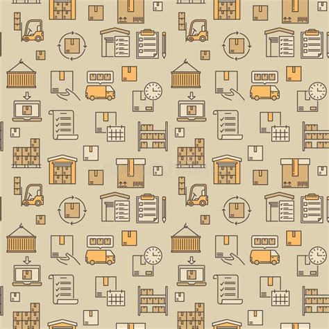 Logistics Vector Colored Seamless Background Delivery Pattern Stock Vector Illustration Of