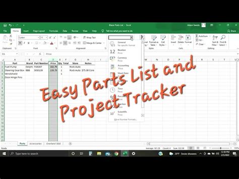 How To Make Spare Parts List In Excel
