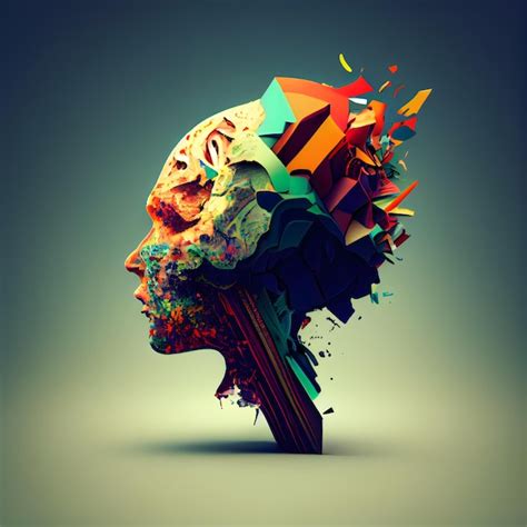 Premium Ai Image Abstract Human Head Made Of Colorful Paper Pieces 3d Render Illustration