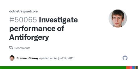 Investigate Performance Of Antiforgery · Issue 50065 · Dotnetaspnetcore · Github