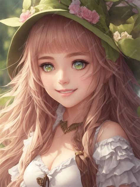 Premium Photo Cute 3d Anime Girl Smile And Shy Hot Beautiful Anime