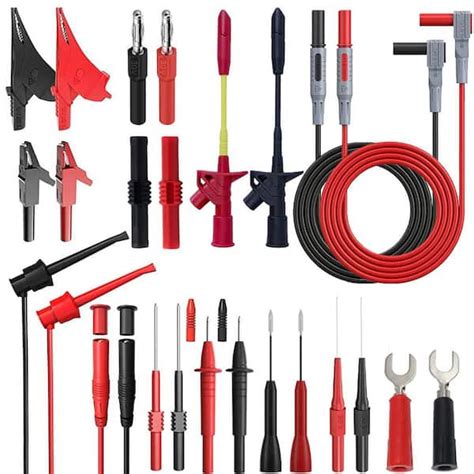 Lukyamzn 24 Piece Multimeter Test Leads Set 1000v 10a Cat Iii Silicone Probes Alligator Clips