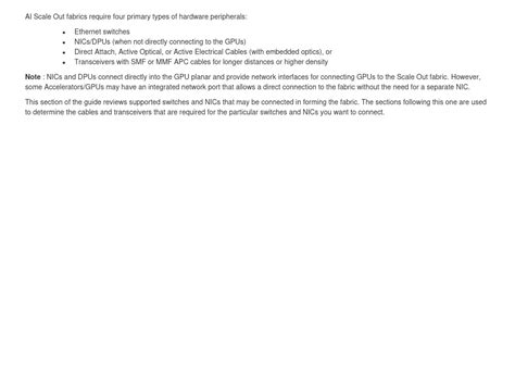 Elements Of An Ai Scale Out Fabric Dell Cables And Optics For The Ai Ethernet Fabrics Dell