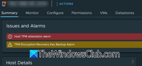Host Tpm Attestation Alarm In Vmware Vsphere