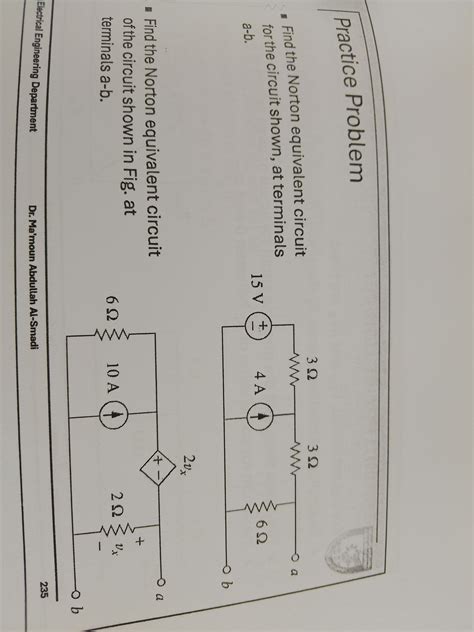 Practice Problemfind The Norton Equivalent Circuit For The Circuit Show