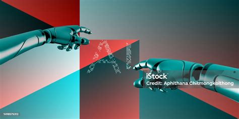 추상적인 배경에 Ai 알고리즘이 있는 인공 지능 로봇 팔 0명에 대한 스톡 사진 및 기타 이미지 0명 3차원 형태