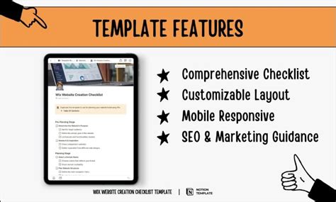 notion wix website creation checklist template template road