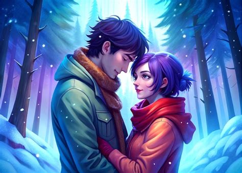 Una Hermosa Pareja De Jóvenes Soñando Con Su Futuro Estilo De Arte De