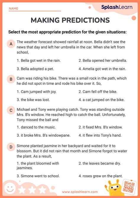 Making Predictions Worksheet