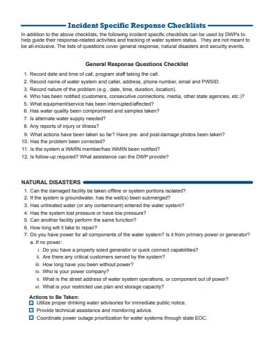Free 33 Incident Checklist Samples In Pdf Ms Word