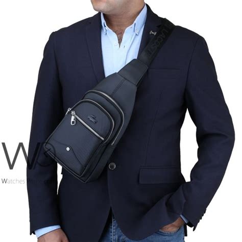 Sling Lacoste Bag Black For Men Watches Prime