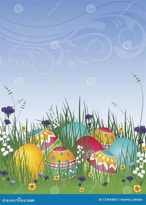 Eggs In The Grass Cartoon Vector 18444313