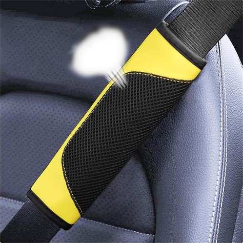 Besulen Car Seat Belt Pads Cover 2 Pack Leather Mesh Universal
