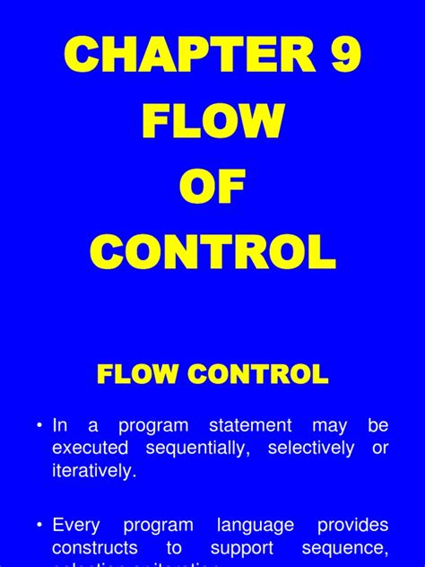 9 Flow Of Control C Pdf Control Flow Software Engineering