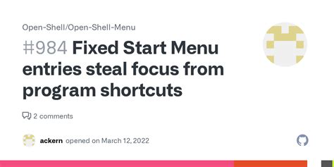 Fixed Start Menu Entries Steal Focus From Program Shortcuts · Issue