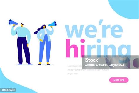 우리는 평면 벡터 일러스트 레이 션 개념을 고용 하 고 있습니다 경영자에 대한 스톡 벡터 아트 및 기타 이미지 경영자 기포 기회 Istock