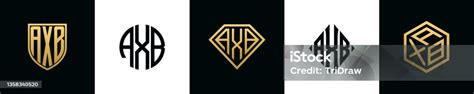 Initial Letters Axb Logo Designs Bundle Stock Illustration Download