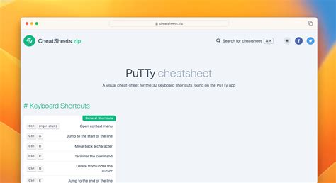 Putty Cheat Sheet And Quick Reference