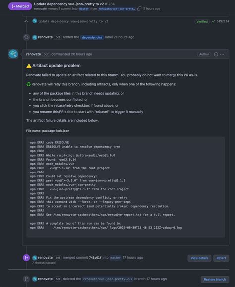 renovate bot has stopped updating package lock json · renovatebot renovate · discussion 16356
