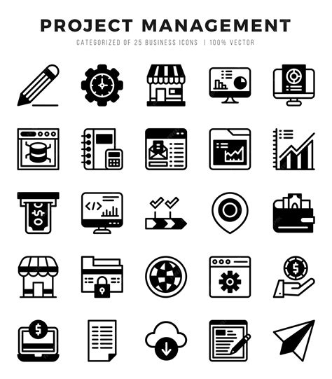 Premium Vector Vector Project Management Types Icon Set In Lineal Filled Style Vector Illustration