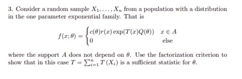 solved 3 consider a random sample x1 … xn from a population