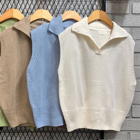 베이스 카라넥조끼카라조끼조끼니트v조끼패턴무늬브이넥조끼가을색상베스트기본조끼민소매조끼트임무지니트베스트