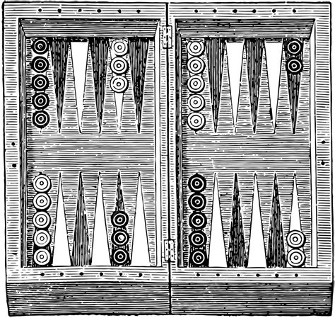 The Backgammon Board Vintage Illustration Board Table Vintage Vector
