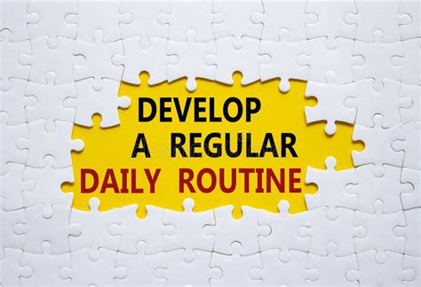 Daily Routine Symbol Concept Words Develop A Regular Daily Routine On