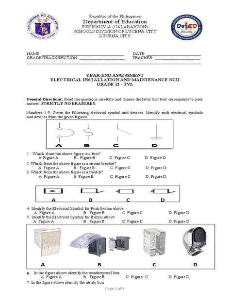 Year End Assessment G12 Eim Ncii Pdf Switch Electrical Conductor
