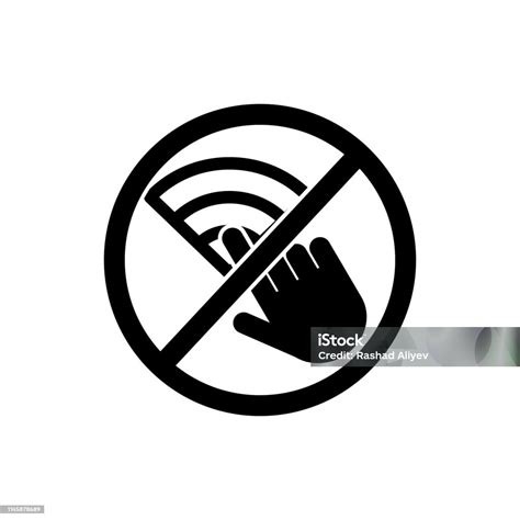 터치 하지 마십시오 Wifi 아이콘 금지 기호 아이콘의 요소입니다 프리미엄 품질의 그래픽 디자인 아이콘입니다 징후 및 기호 컬렉션 아이콘 개념에 대한 스톡 벡터 아트 및