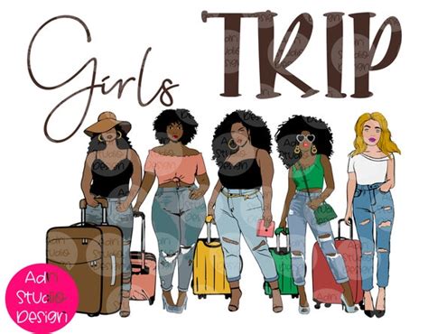 Melanin Black Woman Svg Luggage Svg Ladies Getaway Vacation Etsy