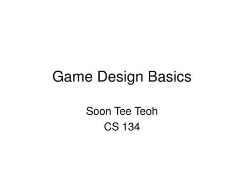 PPT Game Design Basics PowerPoint Presentation Free Download ID 66858