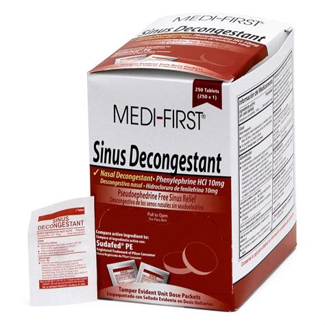 Medi First Phenylephrine Hcl 250 Individual Doses Sinus And Allergy